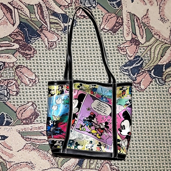 Disney | Bags | Disney Vtg Bucket Handbag Mickey Minnie Mouse Comic ...
